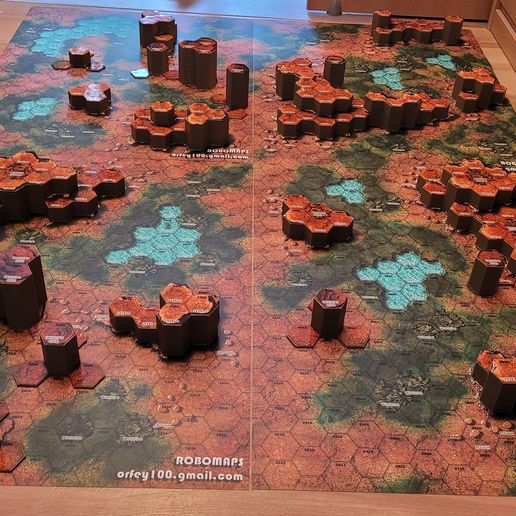 🗺️ BATTLETECH TERRAIN MAP SET TROPICAL POOLS (by ROBOMAPS)・Free STL ...