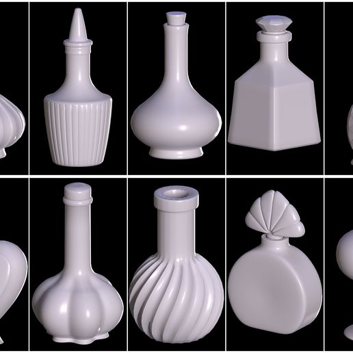STL file 10 Perfume Flasks 🛁 ・3D printer design to download・Cults