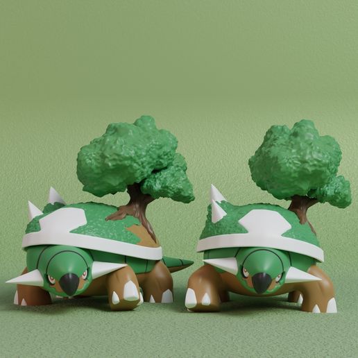 🐉 Pokemon - Torterra with 2 poses・ STL File for ・Cults