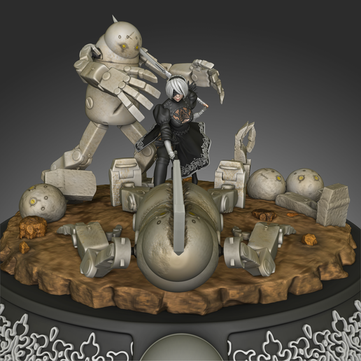 🤖 2B - Nier Automata・Archivo 3D para Impresión 3D・Cults