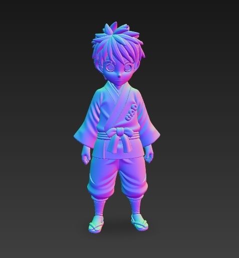 🗡️ Mystic Samurai Apprentice – Traditional Outfit Anime Character 3D ...