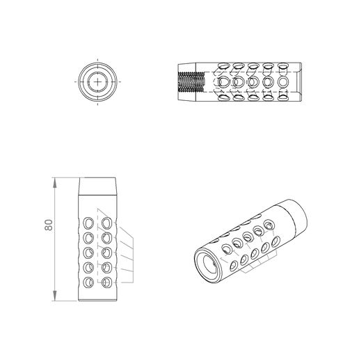 👄 t1x tikka flash suppressor Muzzle brake Compensator frein de bouche・ STL File for ・Cults