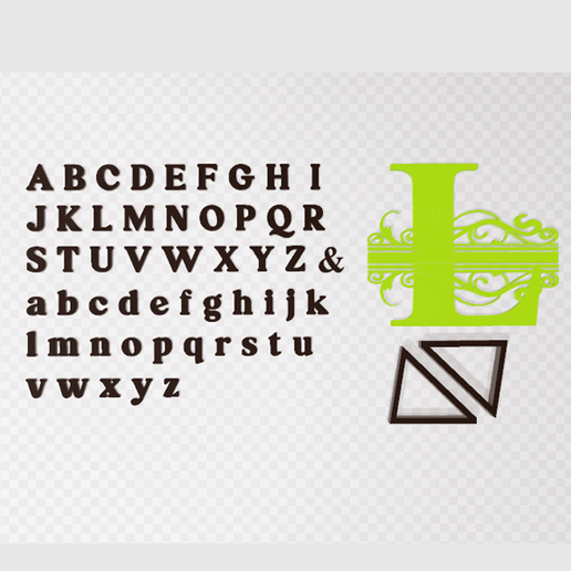 🔝 Letter L (Table Top Design) with Small Name Insert・ STL File for 3D ...