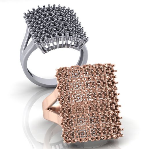 💍 round pave setting full jewelry ring・ STL File for 3D printing and ...