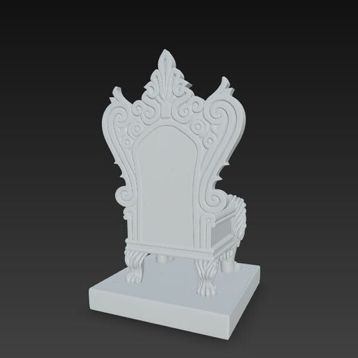 🦁 3D Printable Baroque Style Royal Throne with Lion Figures・ STL File ...