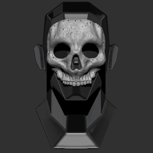 👻 Ghost Mask - Call of Duty Inspired with Sewing Holes・ STL File for 3D ...
