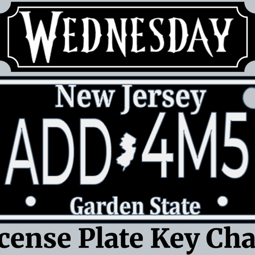 👾 Wednesday License Plate・ STL File for 3D printing・Cults