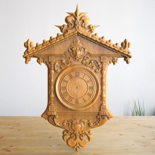 3D file Wall Clock - 3D STL File For CNC Wood Carving, Cnc Router Files ...