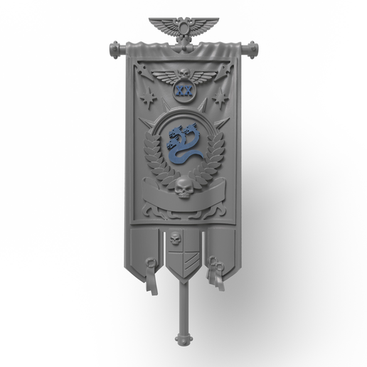 ⚔ Alpha Legion banner 30k・Free STL File for 3D printing・Cults