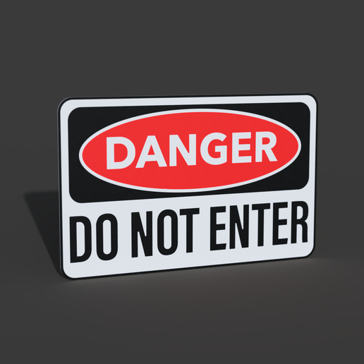3MF file Danger Do Not Enter Sign 🚨 (STEP)・3D print design to download ...