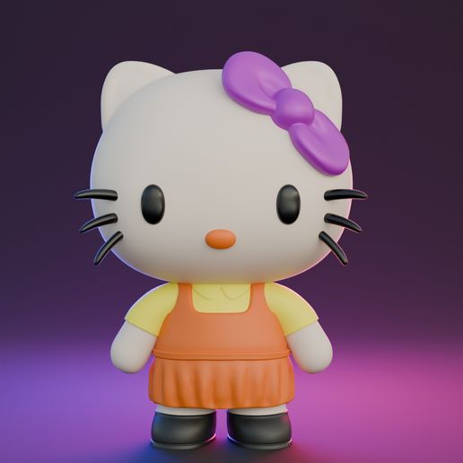 🦑 Squid game - hello kitty Young-hee - STL & 3mf Multicolor・ STL File ...