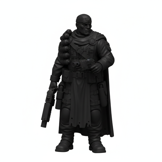 🫡 power armored soldier, sci fi gunner, skull armor, grimdark sci fi ...