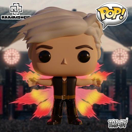 Файл STL Funko Pop Till Lindemann Rammstein Rammstein Backpack Fire 🎒 ...