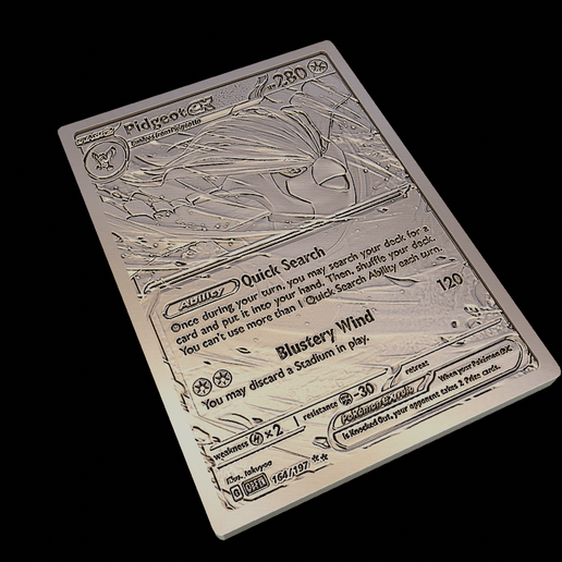 🐉 Pidgeot Pokemon card・Free STL File for 3D printing・Cults