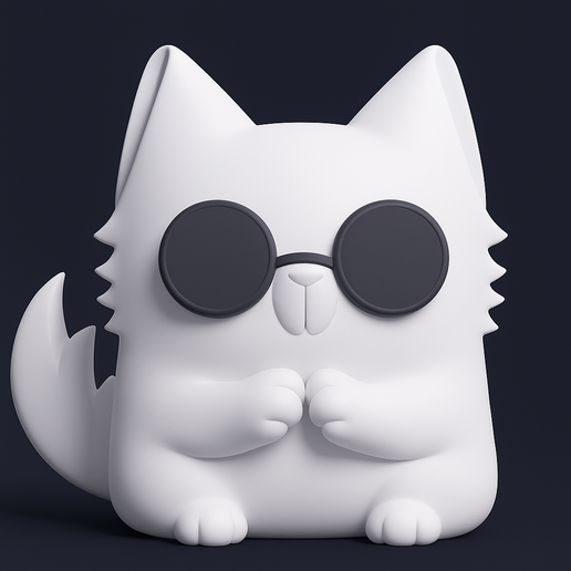 🐱 Gojo Cat - Cute Chibi 3D Model with Sunglasses・ STL File for 3D ...