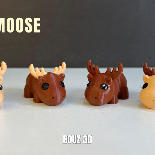 🗝️ Tiny Moose-flexible-keychain・ 3D File for 3D printing・Cults
