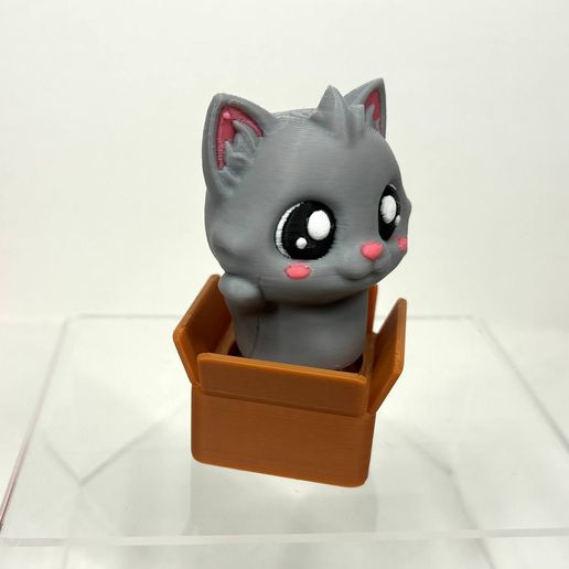 🐱 Cute Cat Fidget Clicker - Kitty-in-a-Box Desk Toy (Kawaii Cat Clicker ...