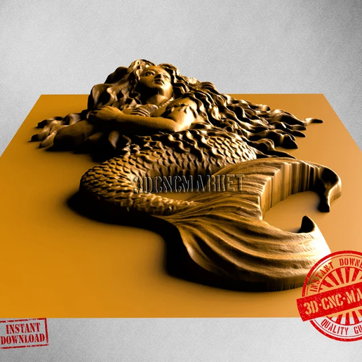 🧜‍♀️ Mermaid stl, Mermaid 3d figure, stl, 3d printer STL files, 3d ...