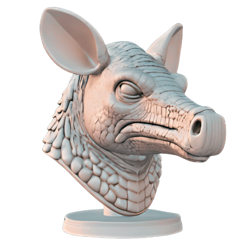 👤 Armadillo Bust・ STL File for 3D printing・Cults