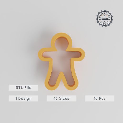 👨 Gingerbread Man Shape Cutter Set, 18 Sizes, Holiday Cookie & Fondant ...