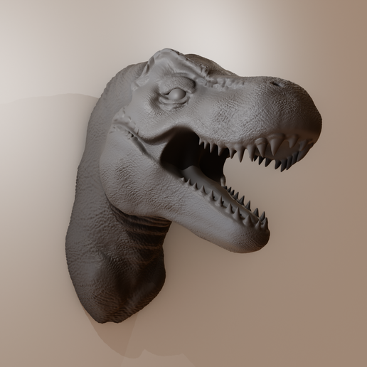 🦖 tyrannosaurus T rex head wall mount stl・ STL File for 3D printing・Cults
