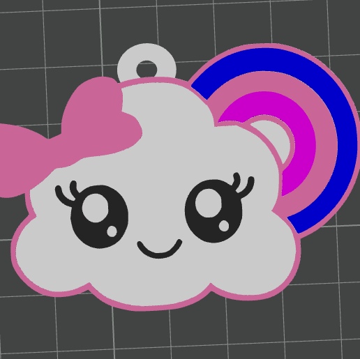 ☁️ cloud keychain・ STL File for 3D printing・Cults