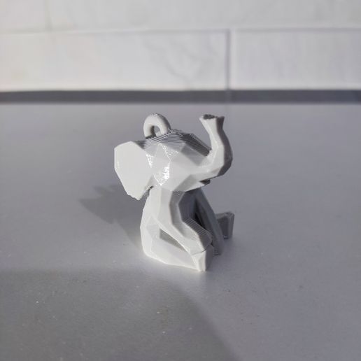 STL file keychain elephant keychain low poly, elephant keychain low ...