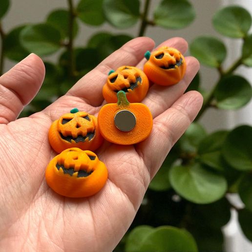 🧲 🎃Halloween Pumpkin Magnets🎃・Free 3MF File for 3D printing・Cults