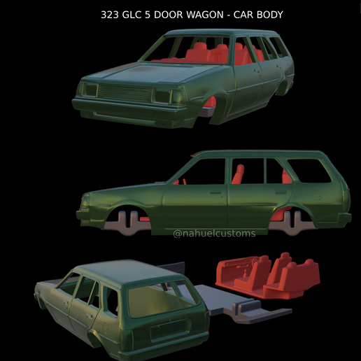 🚪 323 GLC 5 DOOR WAGON - CAR BODY・ STL File for 3D printing・Cults