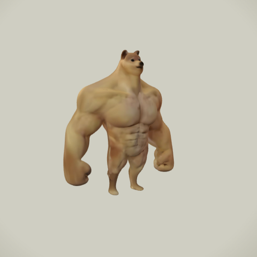 🐕 muscular dog meme・ OBJ File for 3D printing・Cults