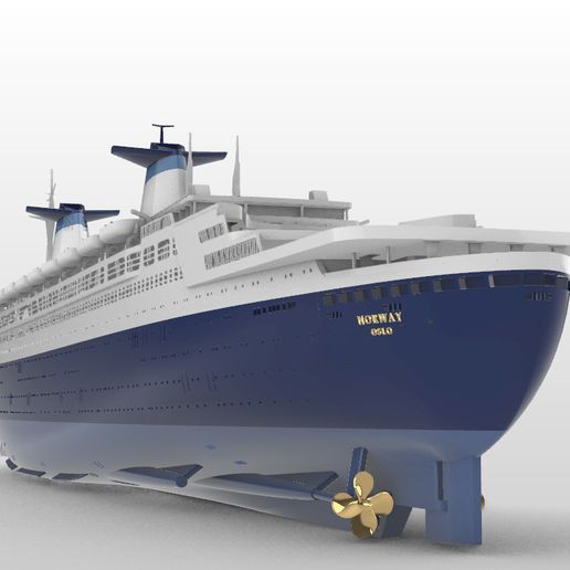 🇳🇴 S.S. NORWAY (1980) cruise ship printable model - full hull and ...