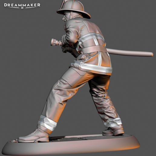 🧑‍🚒 Firefighter in action・ 3D File for ・Cults