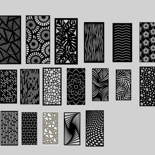 🪵 18 Decorative CNC Wall Panels – DXF & SVG Bundle for CNC / Laser ...