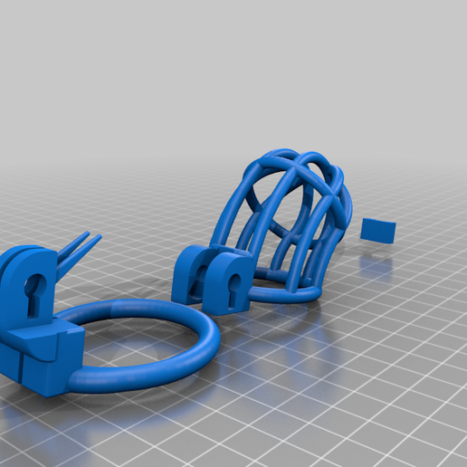 🤐 Parametric Chastity Cage - TPU Flex Ring・Free 3D File for ・Cults