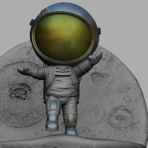 3D file Spaceman Standing on Moon 🌙 ・3D printing design to download・Cults