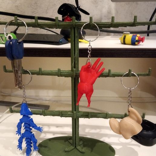 🗝️ 3-Tier Keychain Holder & Display Stand (27 Hooks)・Free STL File for ...