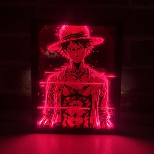 🖼️ LUFFY - ONE PIECE | NEON FRAME・ STL File for 3D printing・Cults