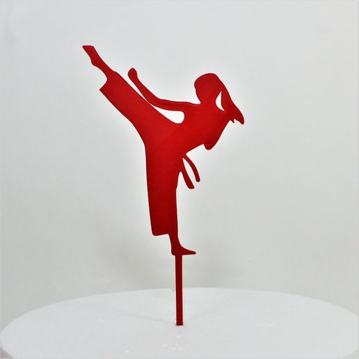 🥋 Karate Girl cake topper・ STL File for ・Cults