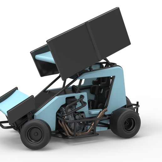 🚗 Diecast Winged 600 Micro sprint car while turning Scale 1:25・ 3D File ...