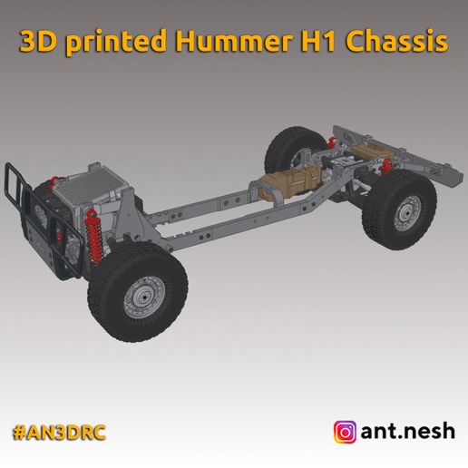 🚗 3D Printed Hummer H1 Chassis by AN3DRC・ 3D File for 3D printing・Cults