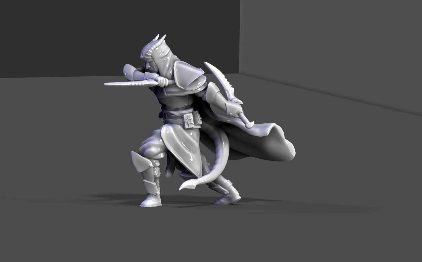 Stl File Demon Rogue Assassin Miniature・3d Printer Design To Download・cults