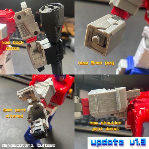 💪 TRANSFORMABLE Megatron Arm for SS86 Optimus Prime・ 3D File for 3D ...
