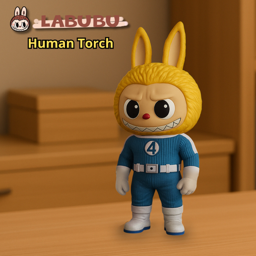👾 LABUBU Human Torch - Fantastic Four・ STL File for 3D printing・Cults