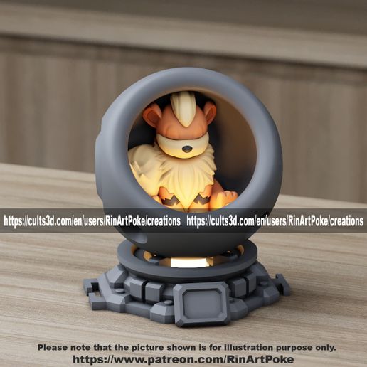 🐉 Growlithe in healing machine pods from pokemon (EASY PRINT NO SUPPORT)・ STL File for 3D ...