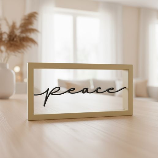☮️ Peace Frame Decor・ STL File for 3D printing・Cults
