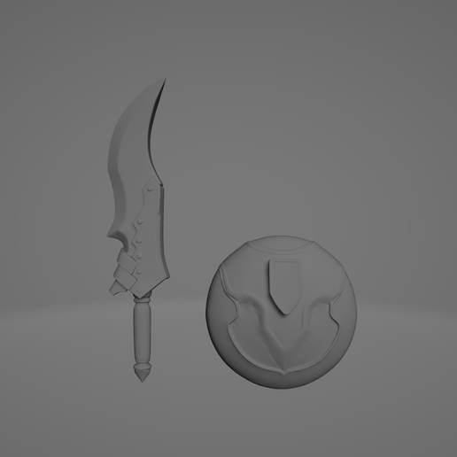 STL file MONSTER HUNTER WORLD KJARR SWORD AND SHIELD 👹 (OBJ)・Model to ...