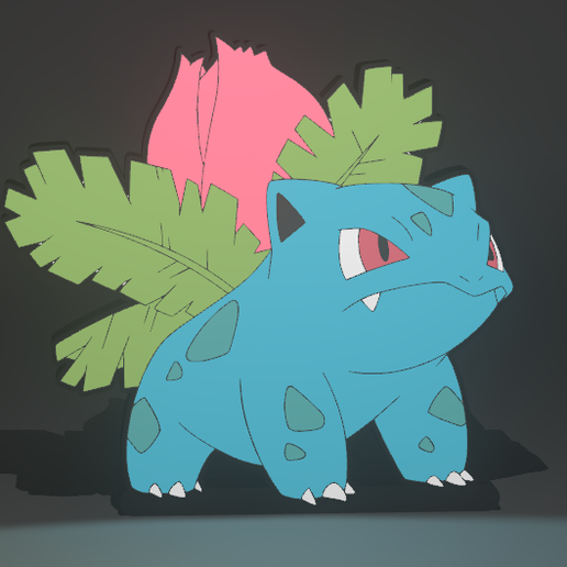 🐉 Lightbox pokemon Ivysaur #002・Free 3MF File for 3D printing・Cults