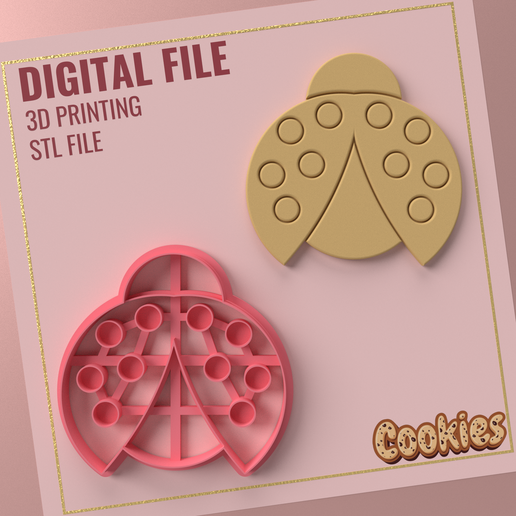 STL file Cookie Cutter Ladybug* 1 size 3 version cut/Digital .Stl File ...