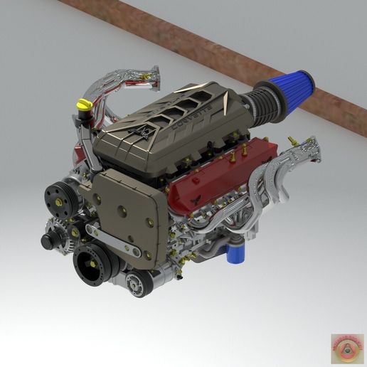 🚙 CHEVROLET LT2 (Corvette C8) - ENGINE・ STL File for 3D printing・Cults