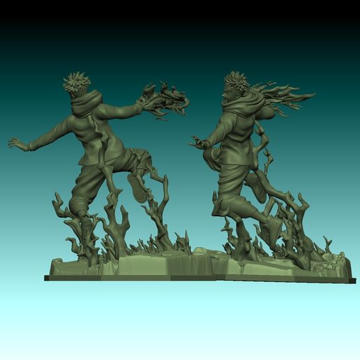 👾 Anime Style Cursed Energy Fighter Action Figure STL | Dynamic Pose 3D ...